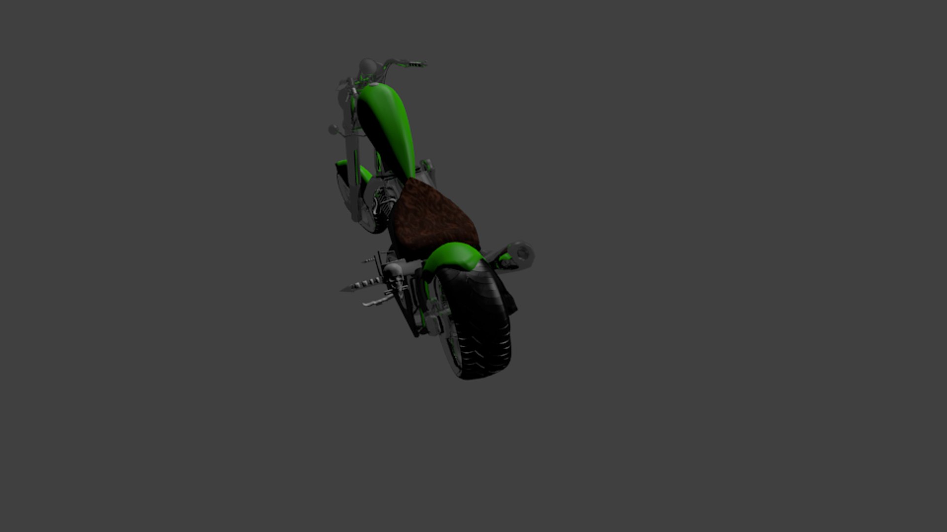 Green Chopper Motorcycle 3d 3ds