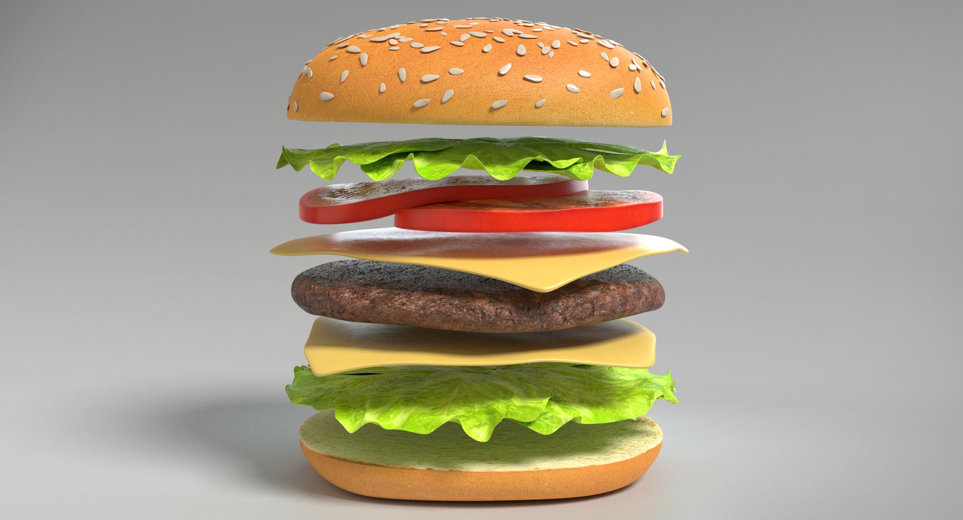 3D Cheeseburger Pbr Model - TurboSquid 1248956