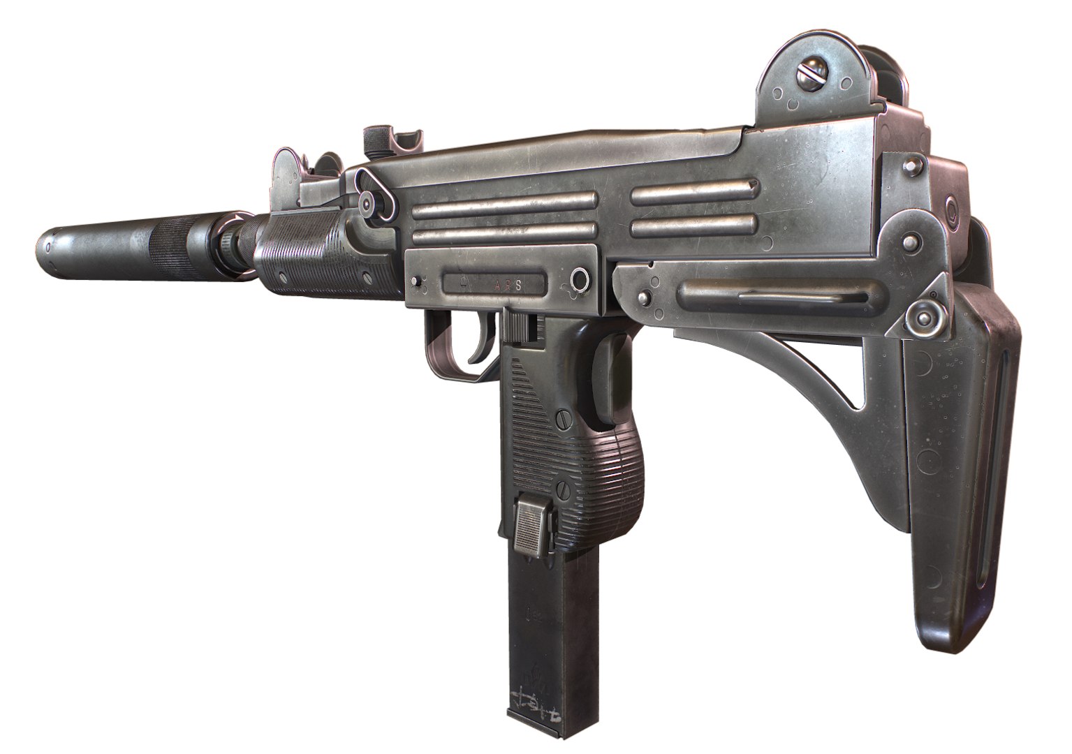 3D uzi submachine gun - TurboSquid 1361552