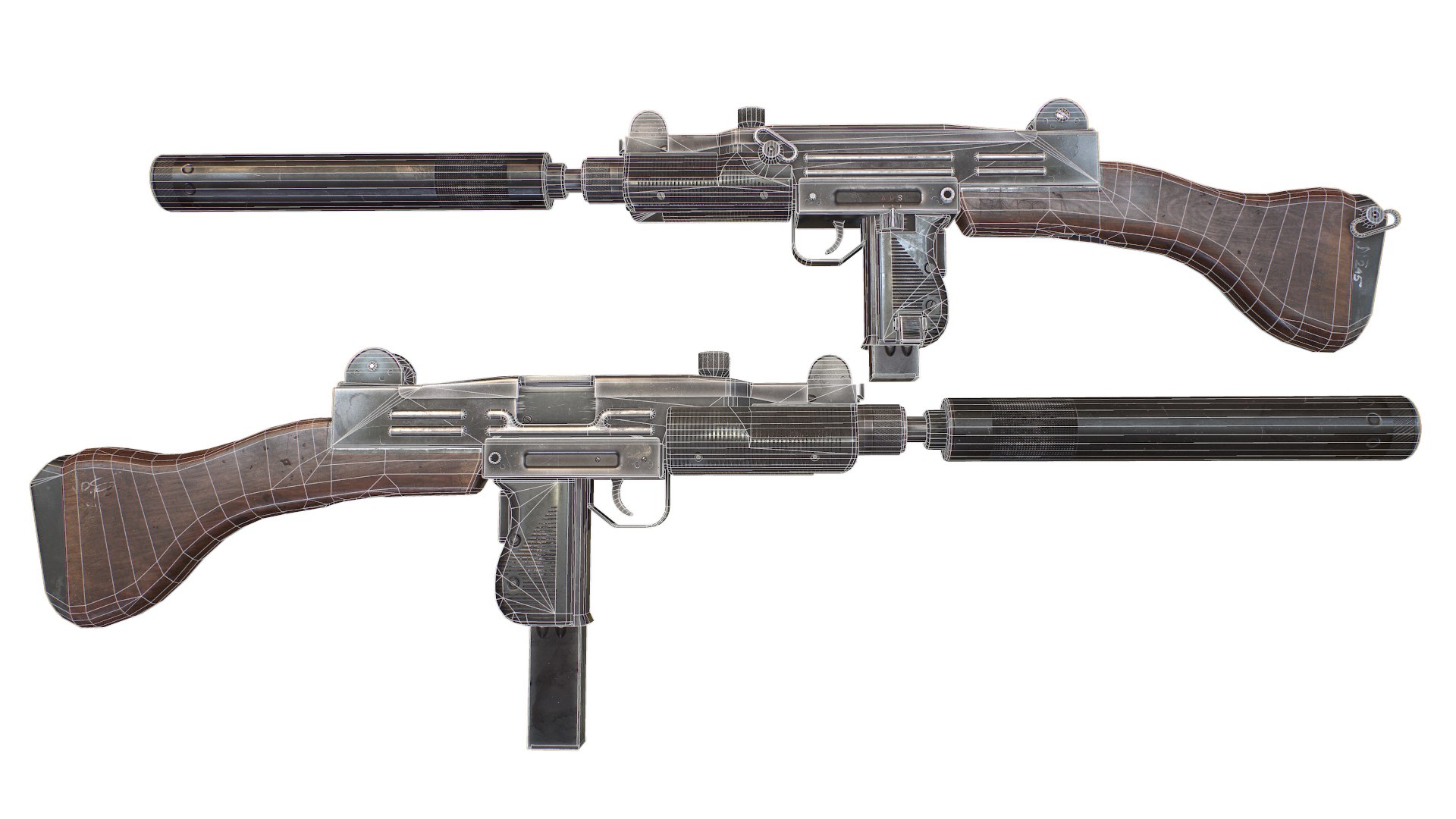 3D uzi submachine gun - TurboSquid 1361552