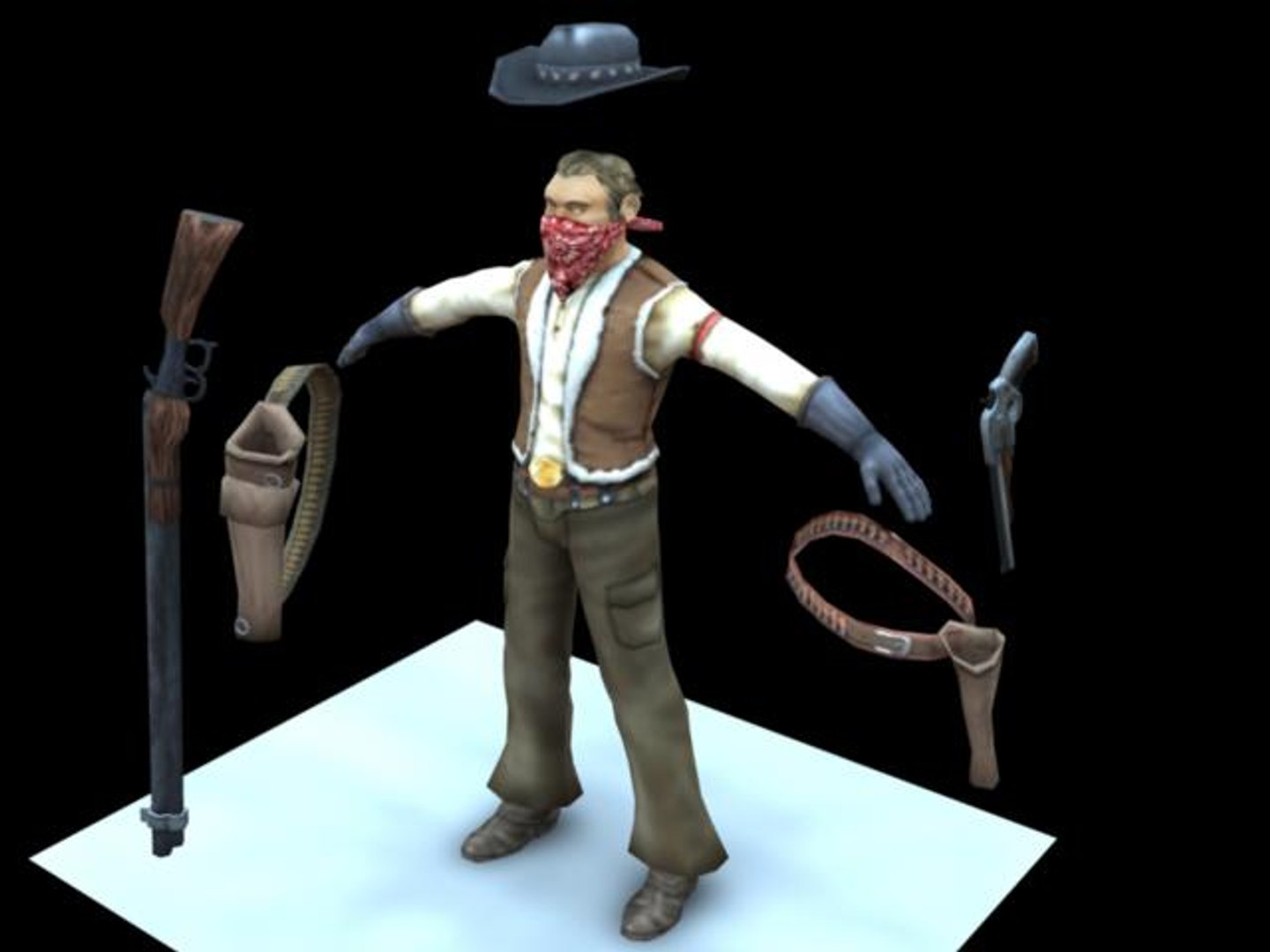 Wild West Bandit 3d Model