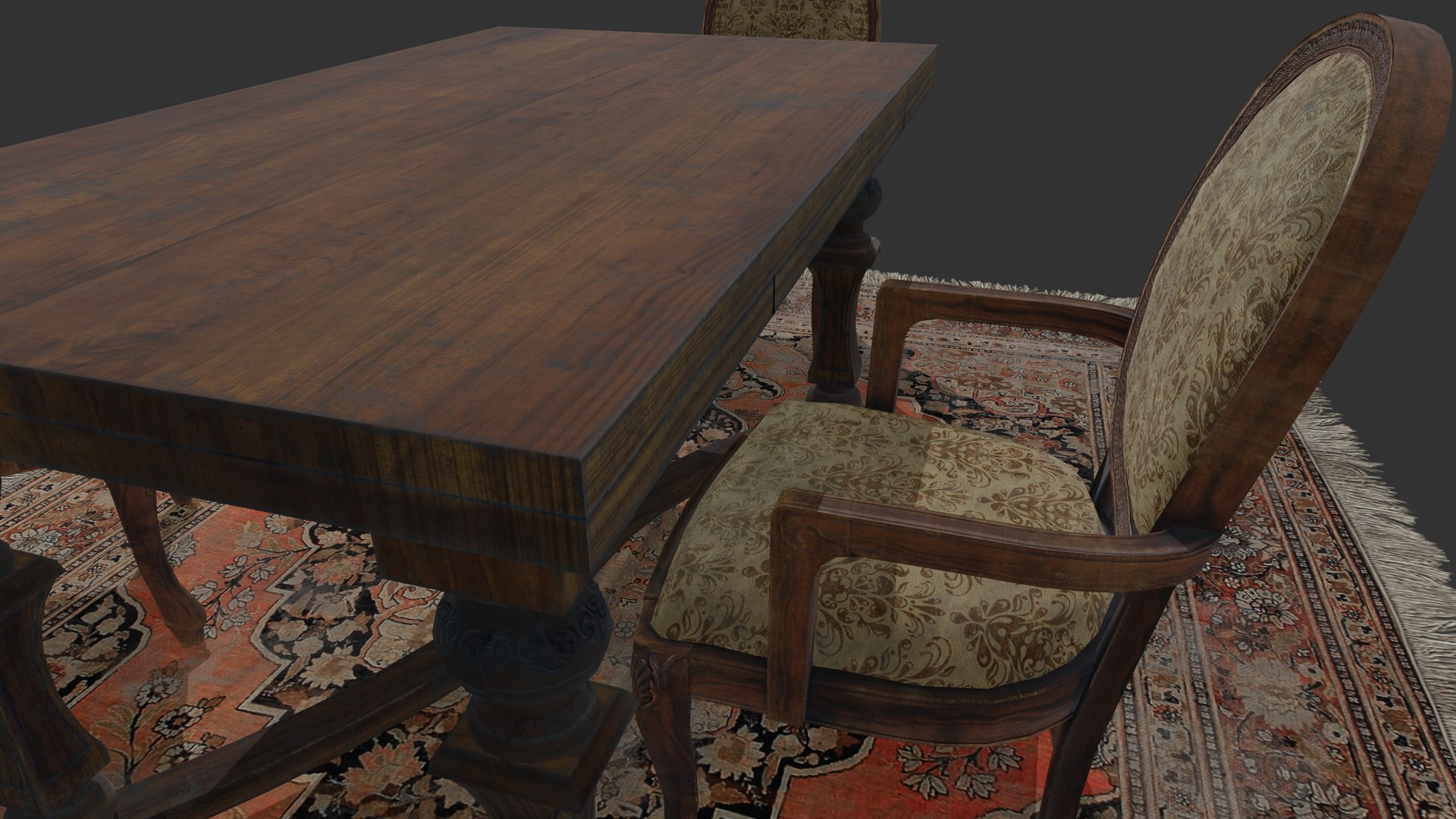 3D Table With Chairs 3d Model For Unity - TurboSquid 2321971