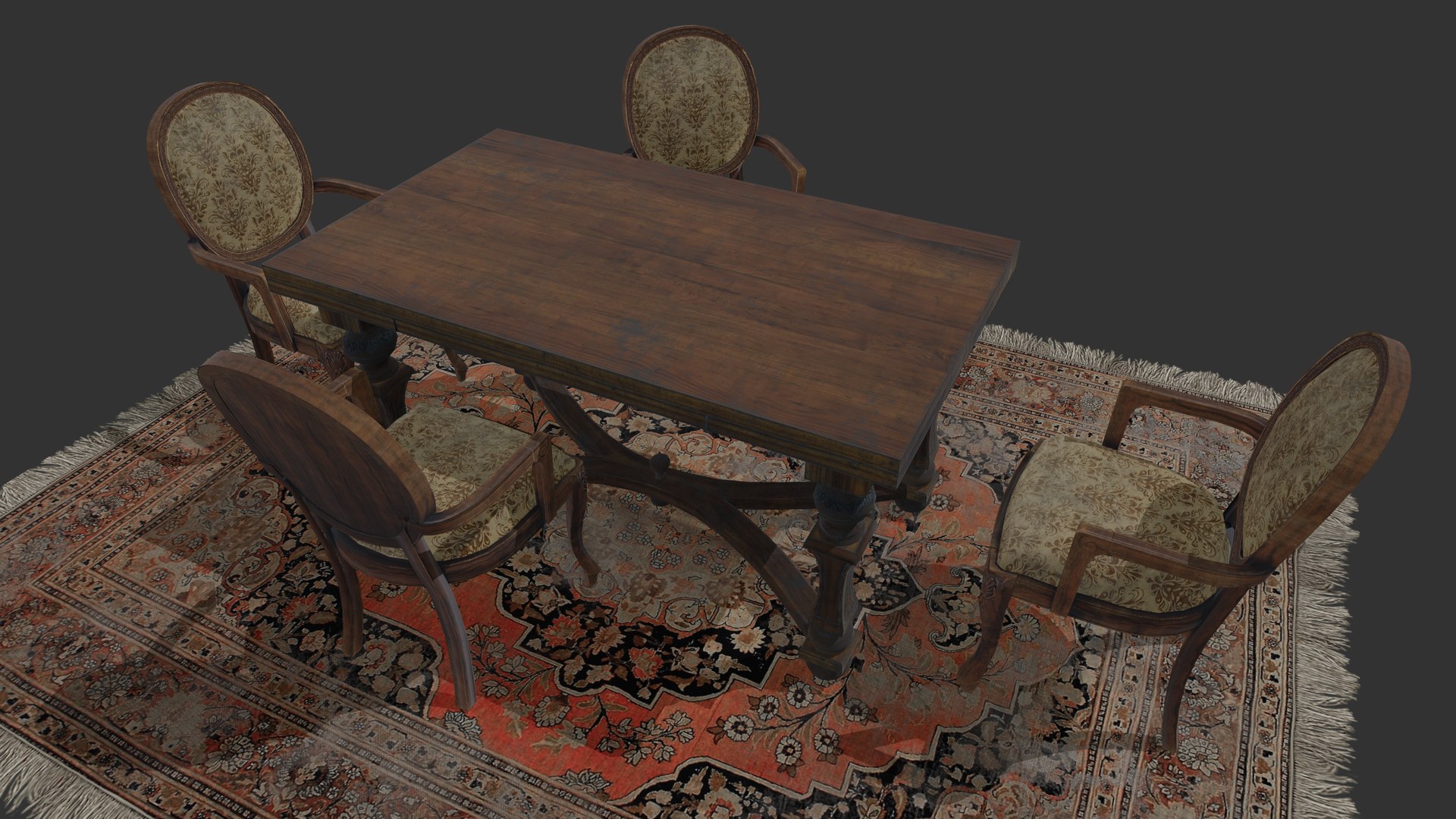3D Table With Chairs 3d Model For Unity - TurboSquid 2321971