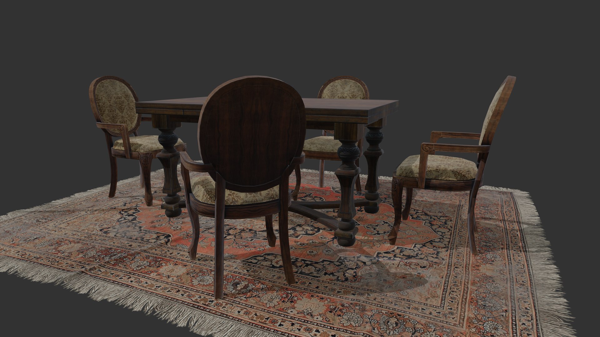 3D Table With Chairs 3d Model For Unity - TurboSquid 2321971