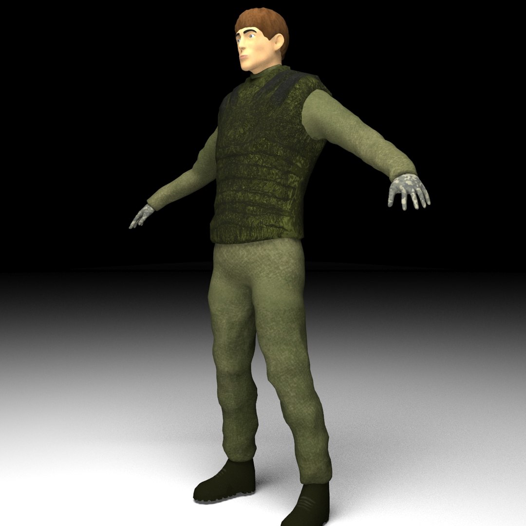 3d Max Rigged Male Military Character