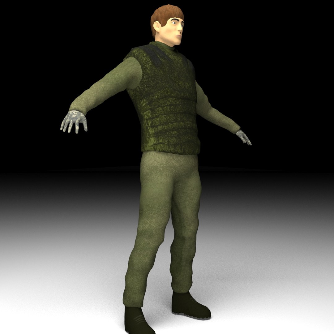 3d Max Rigged Male Military Character