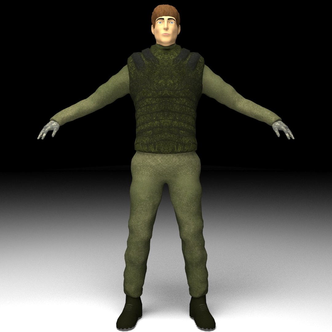 3d Max Rigged Male Military Character