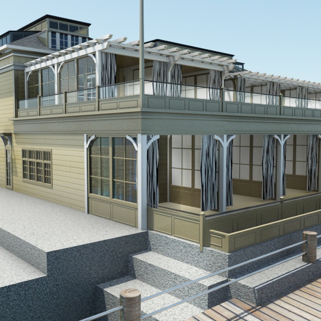 3d Model Inn Water Building