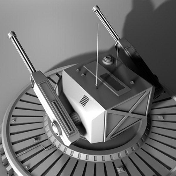 3d futuristic laser turret model