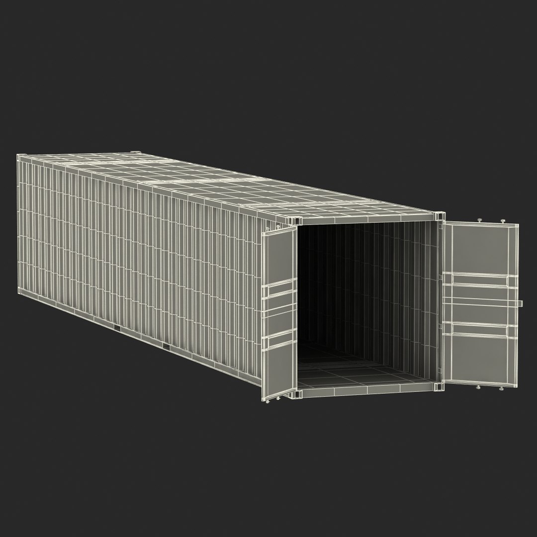 48 ft shipping iso container 3d 3ds