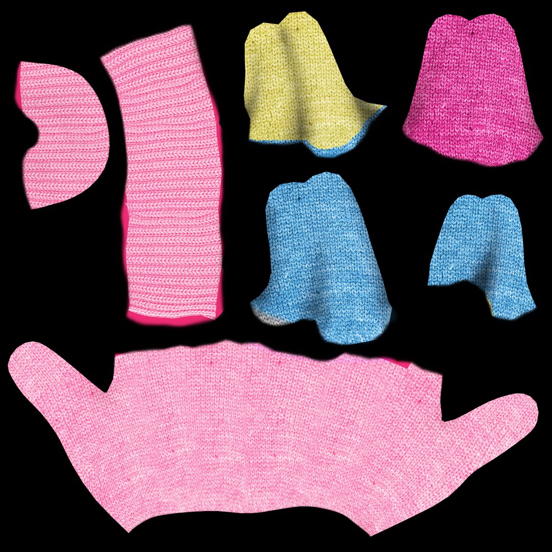 3D Knitted Gloves Model - TurboSquid 1747308