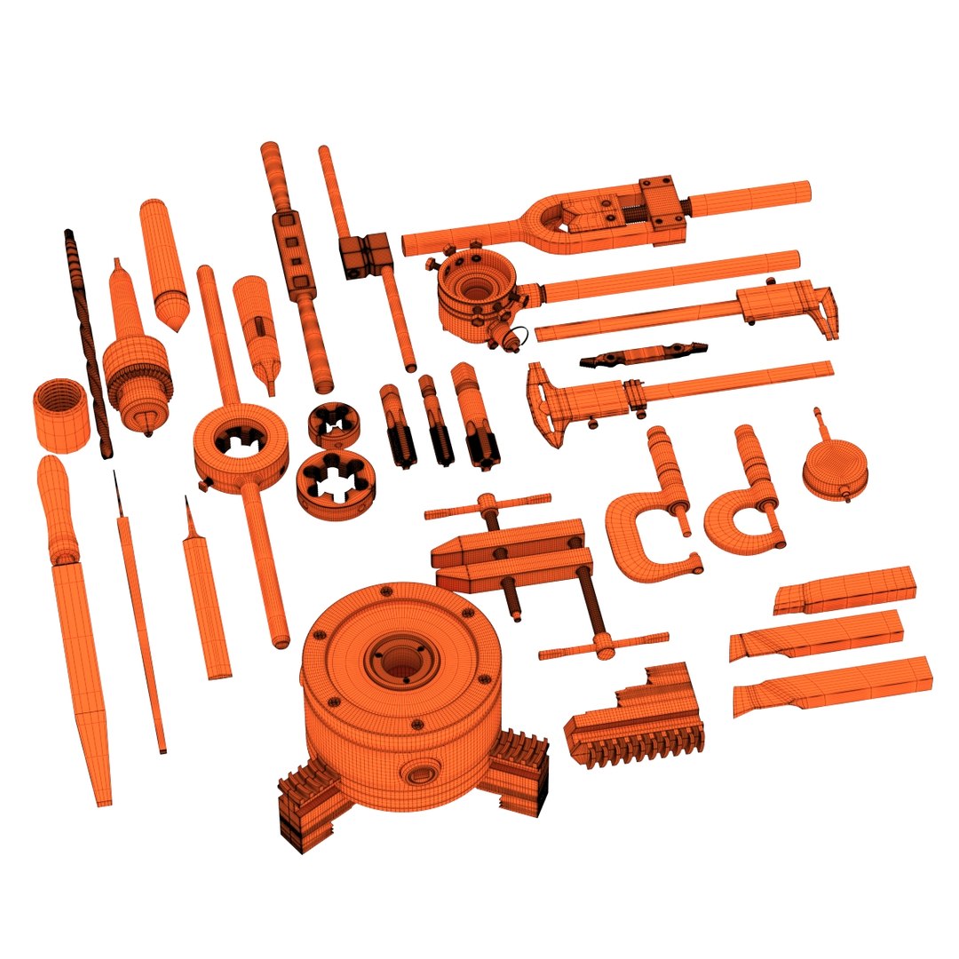 Metal Turning Tools Set 3D - TurboSquid 1603037