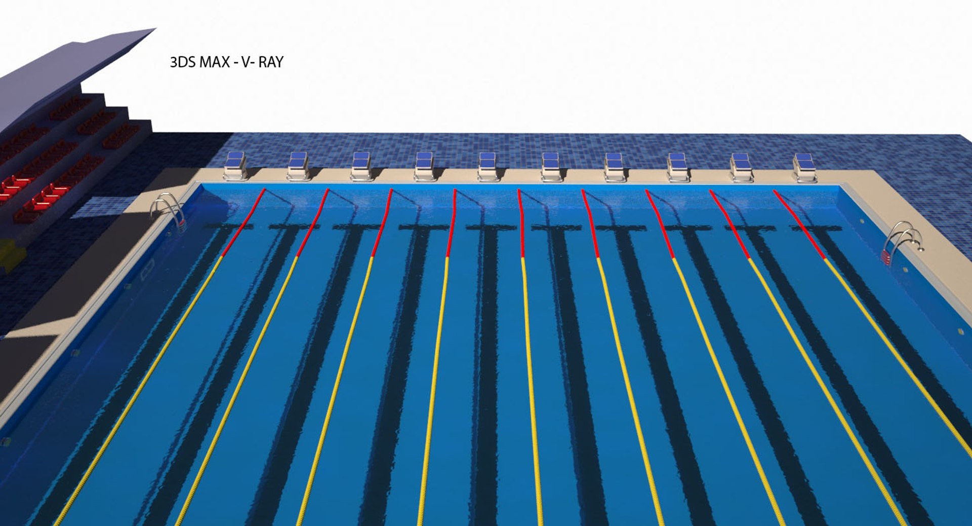 3D Olympic Swimming Pool - TurboSquid 1213624