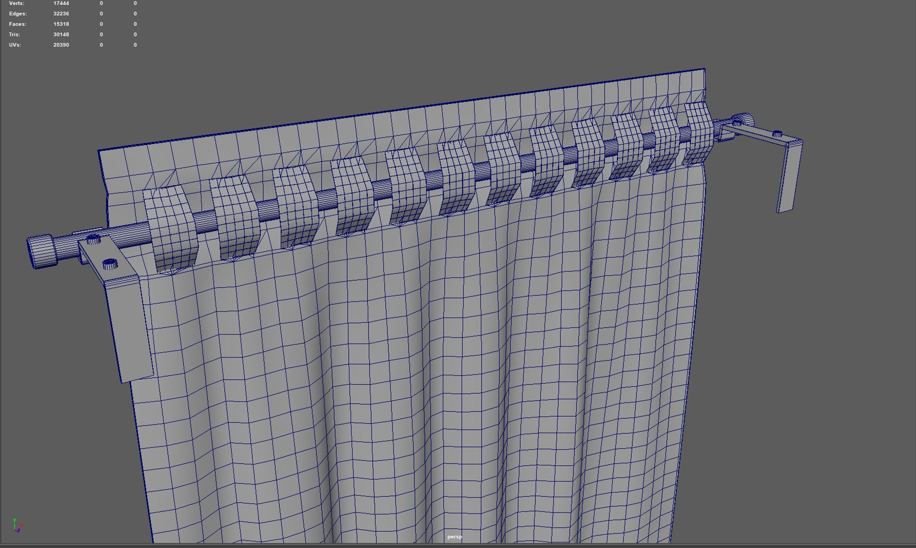 Curtain With Rod Model - TurboSquid 1979964