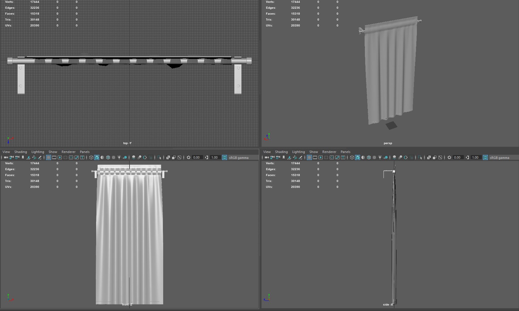 Curtain With Rod Model - TurboSquid 1979964
