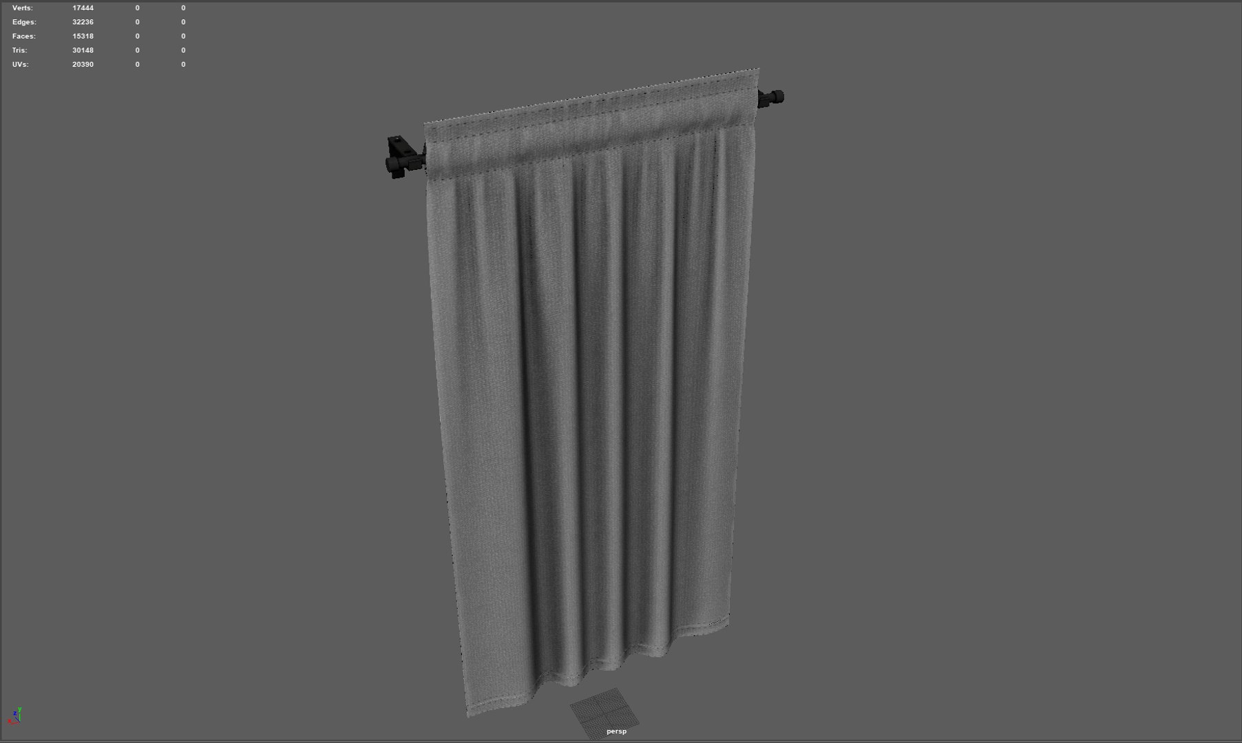 Curtain With Rod Model - TurboSquid 1979964
