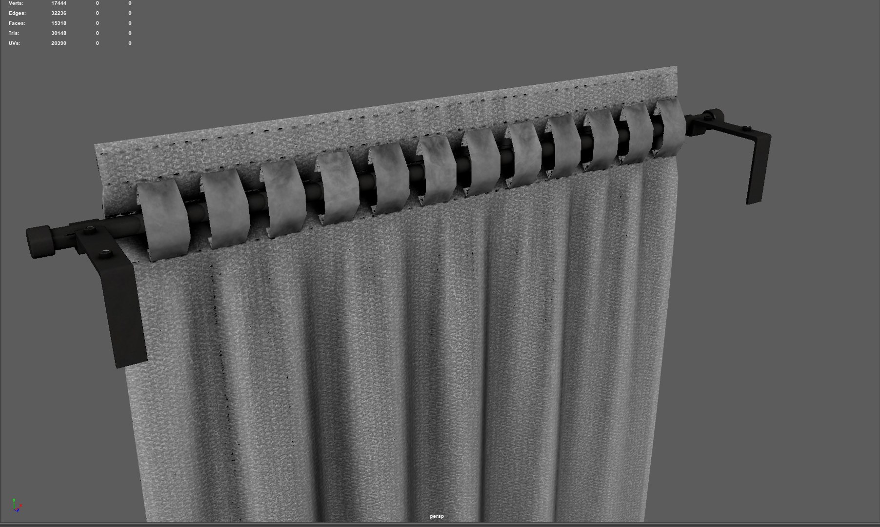 Curtain With Rod Model - TurboSquid 1979964