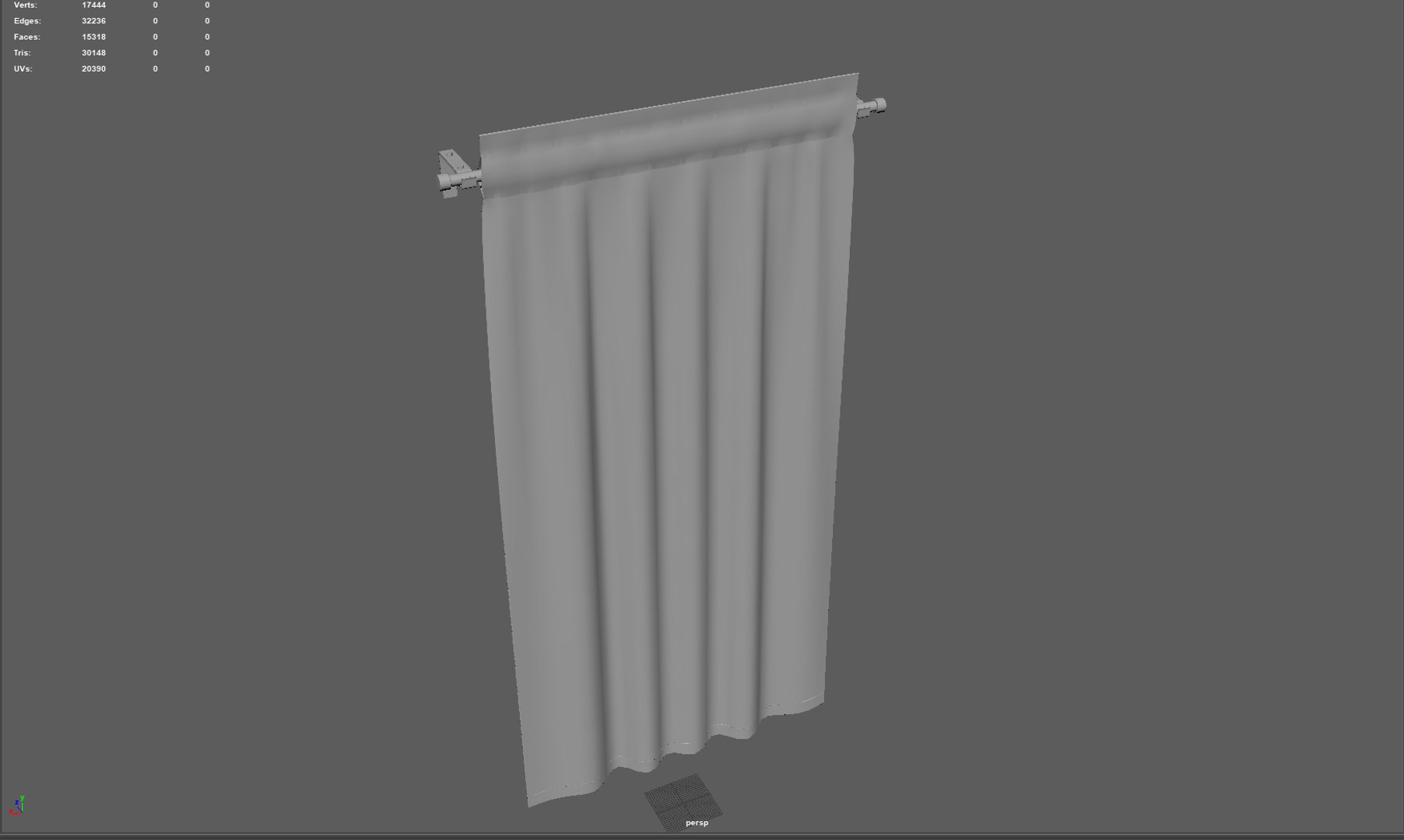 Curtain With Rod Model - TurboSquid 1979964