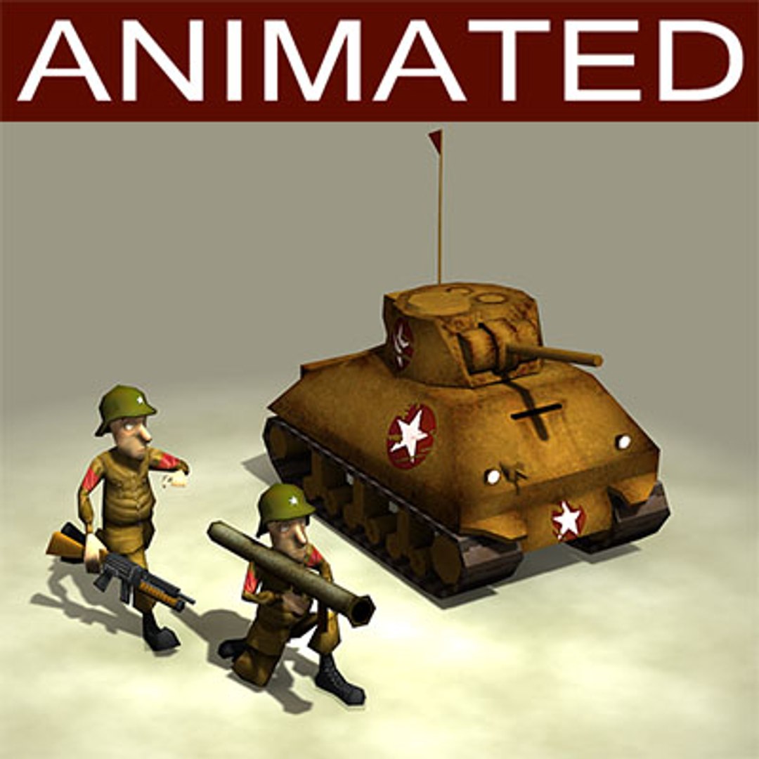 Characters Tank Animation Cartoon 3d Model