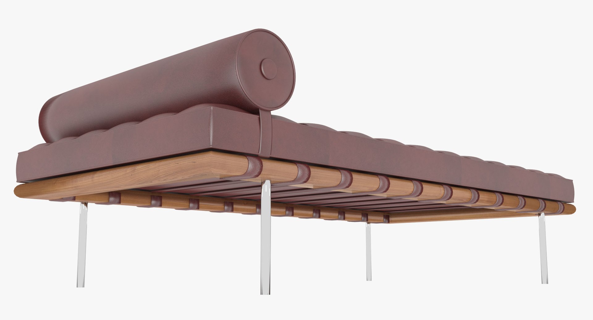 Knoll Red Leather Barcelona Couch 3D - TurboSquid 1733058