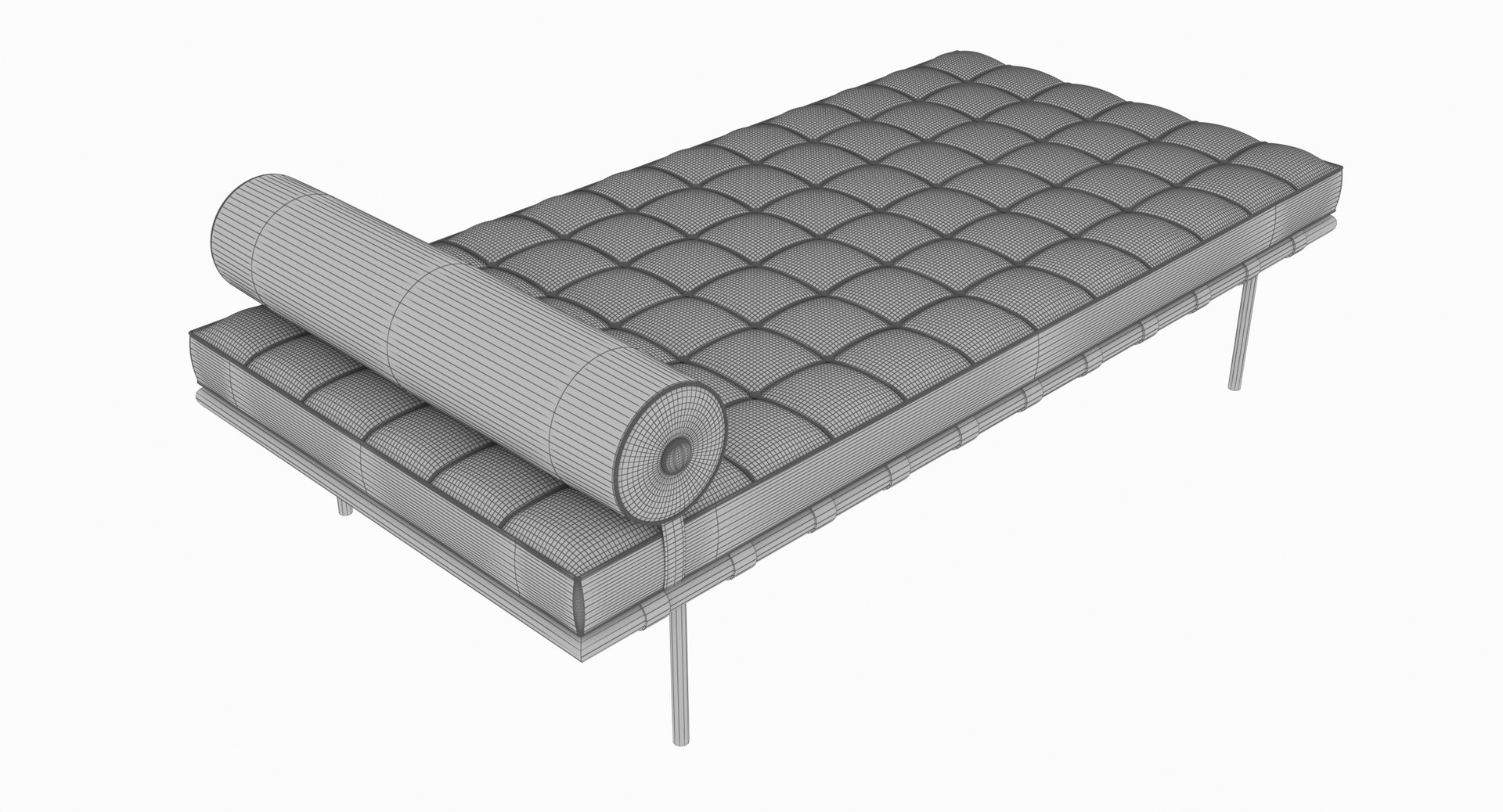 Knoll Red Leather Barcelona Couch 3D - TurboSquid 1733058
