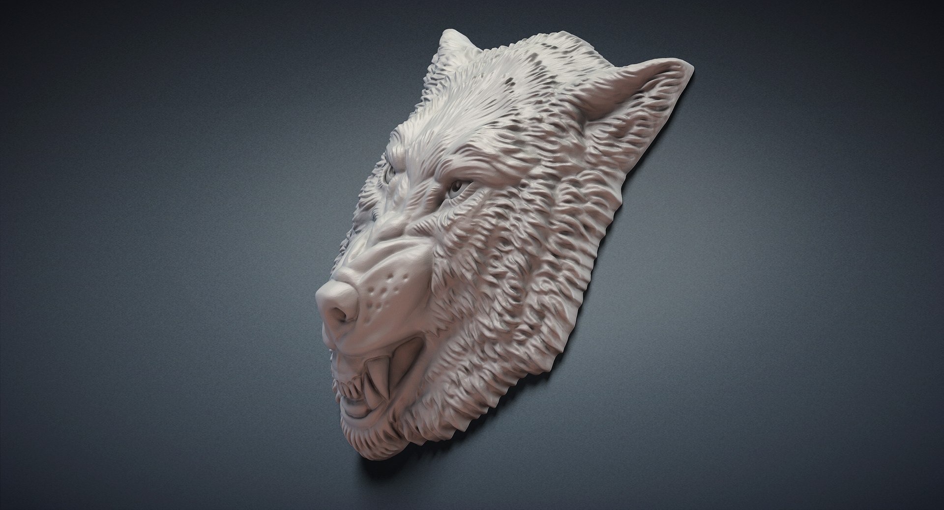 Angry Wolf Relief Face 3D Model - TurboSquid 1307845