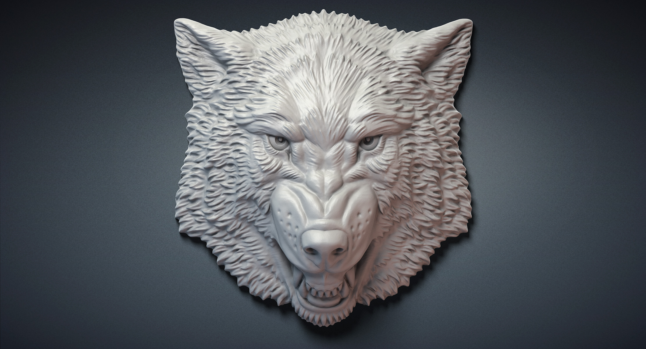 Angry wolf relief face 3D model - TurboSquid 1307845