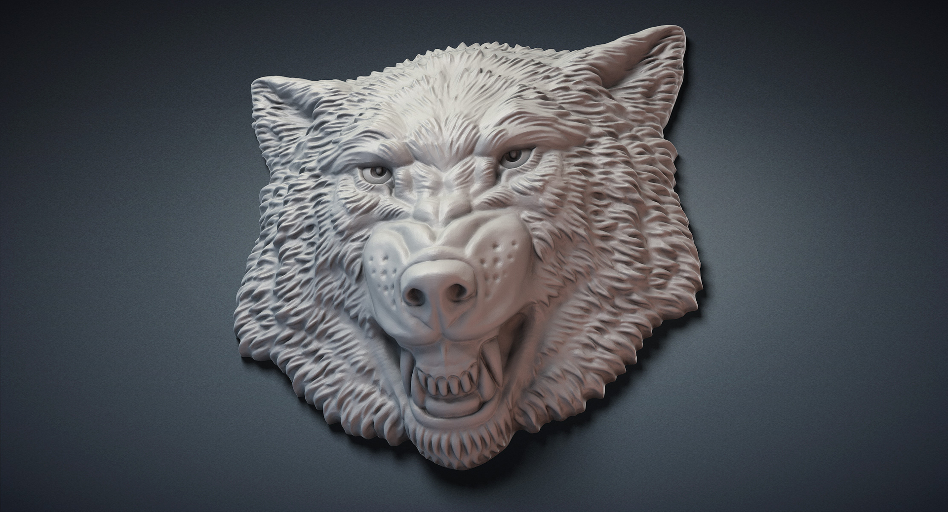 Angry wolf relief face 3D model - TurboSquid 1307845