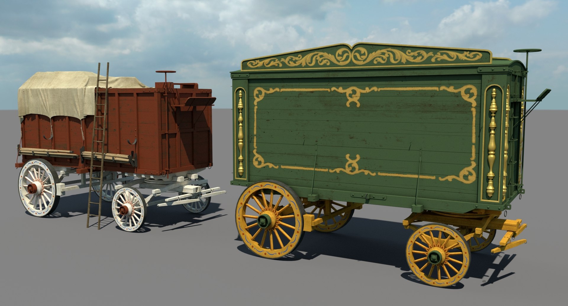 Circus Wagons 3D Model - TurboSquid 1233070