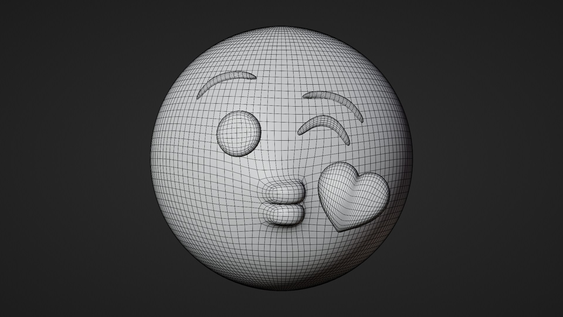 Blow A Kiss Emoticon Emoji Or Smiley 3D - TurboSquid 2112615