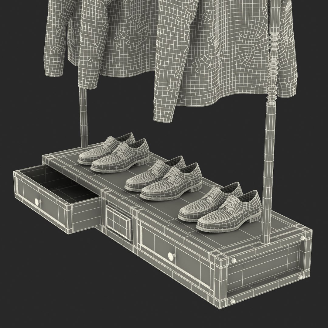 Iron Clothing Display Rack 3d Model