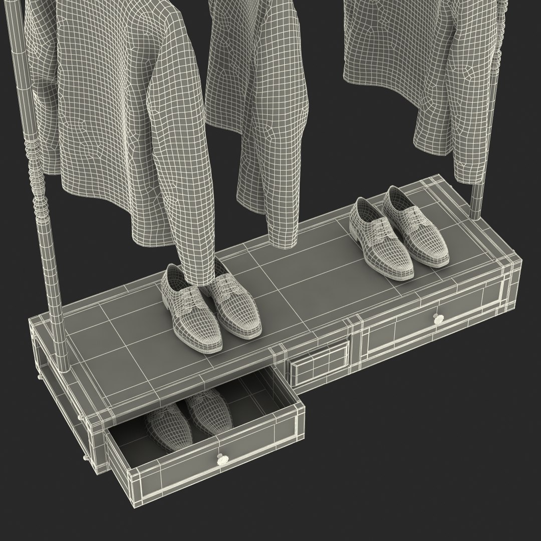 Iron Clothing Display Rack 3d Model