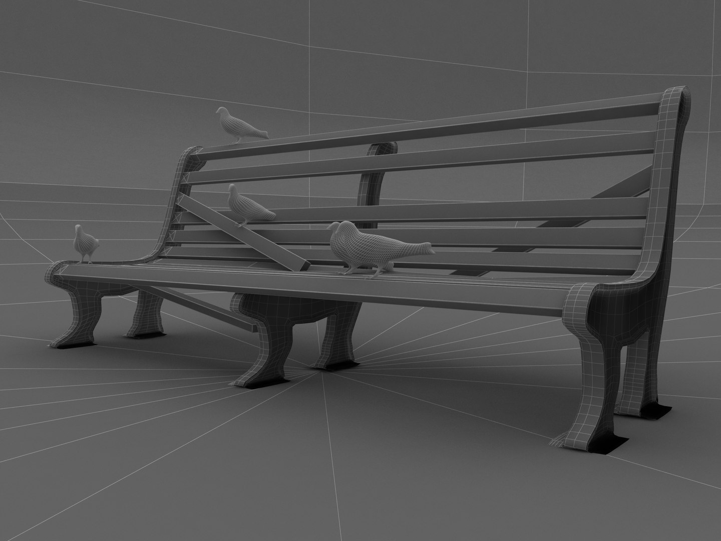 Free Old Bench 3d Model