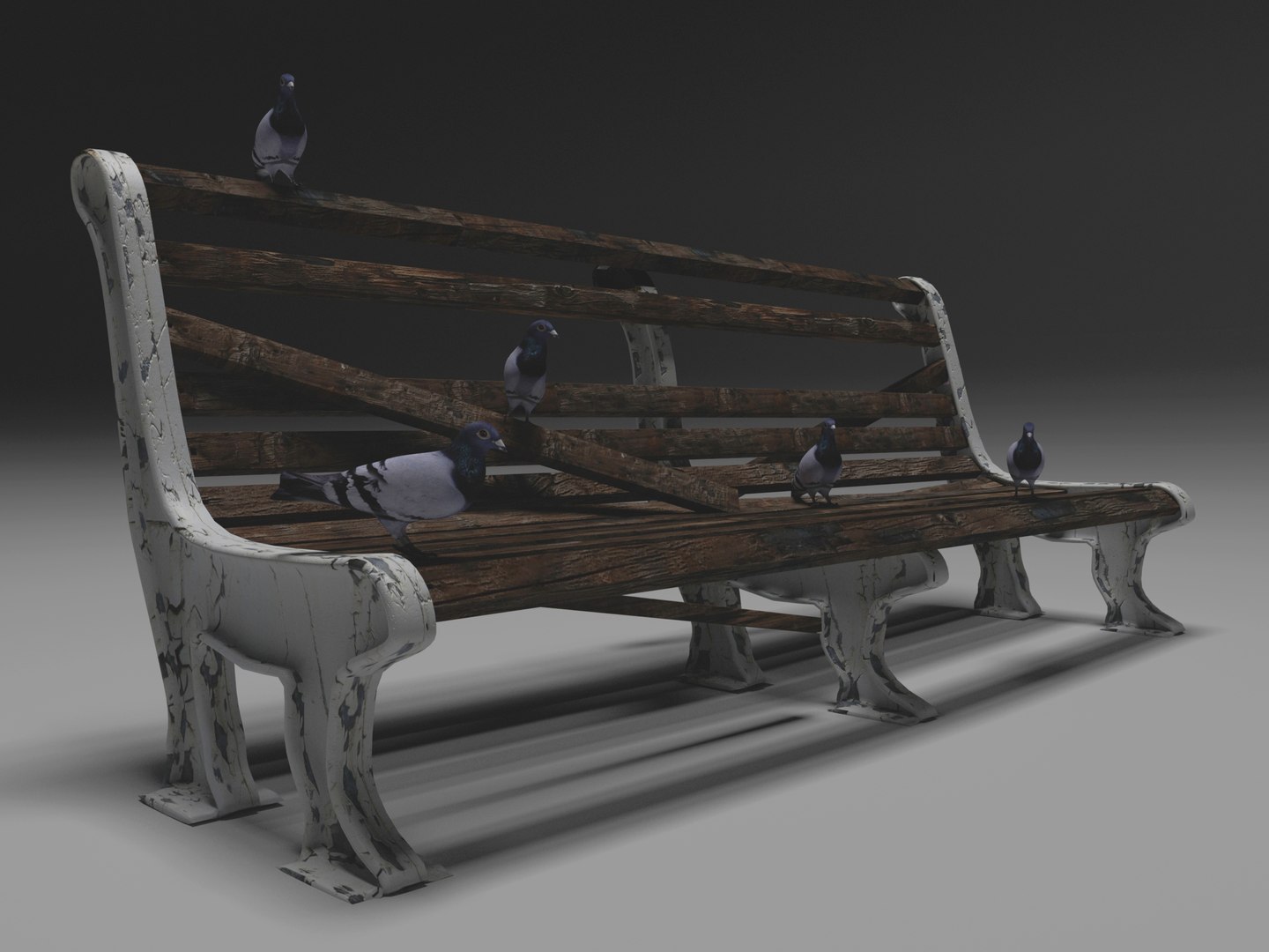 Free Old Bench 3d Model