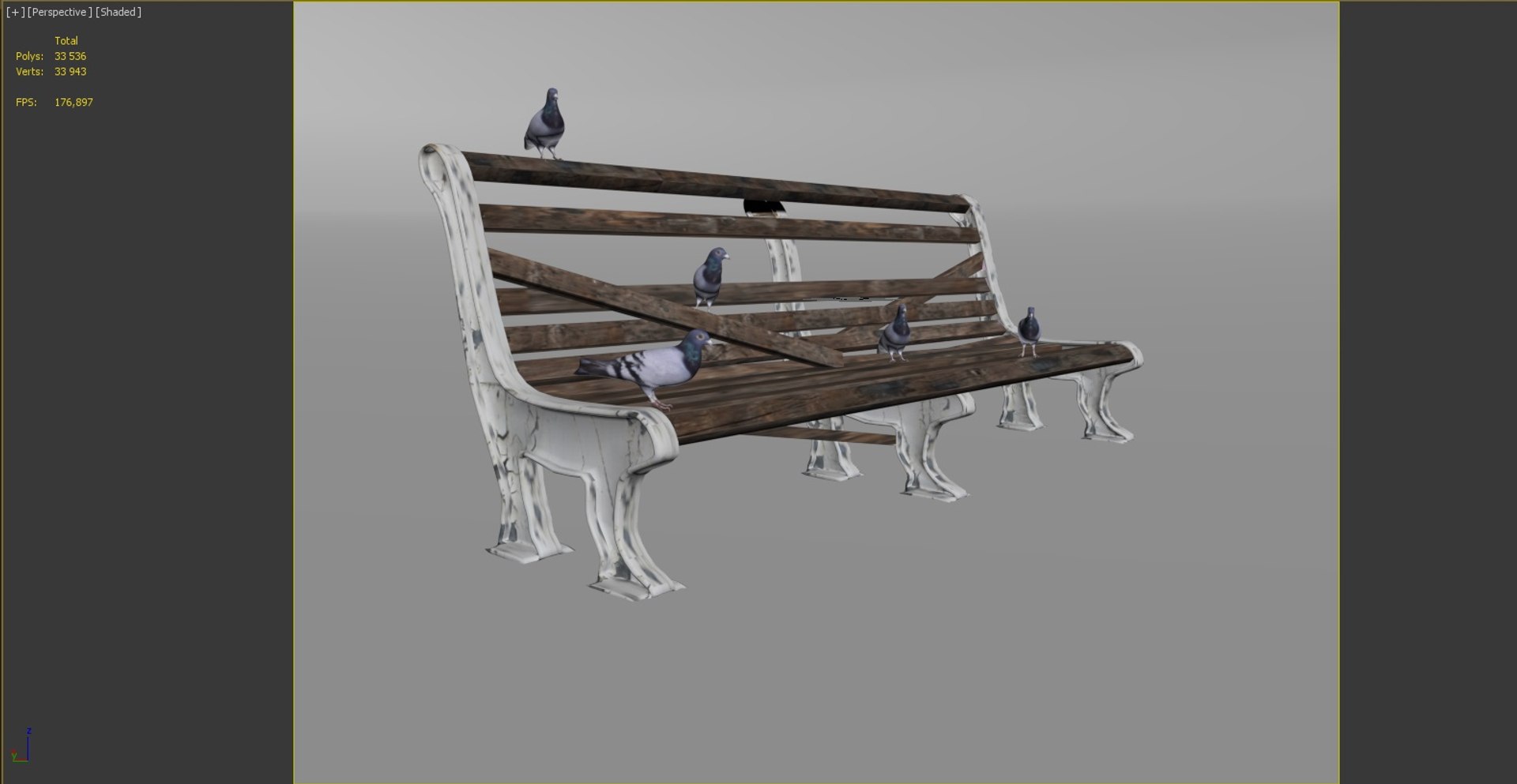 Free Old Bench 3d Model