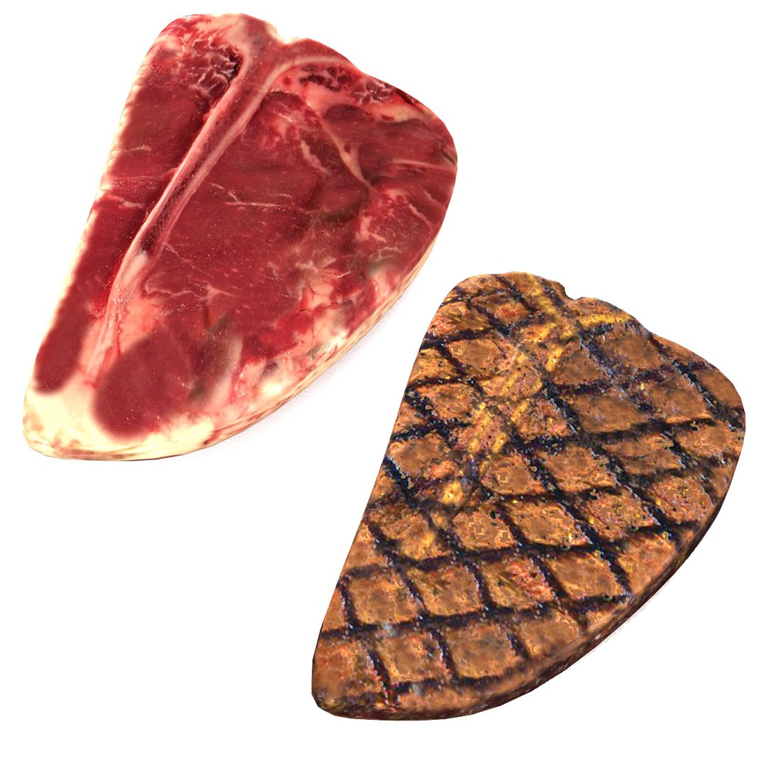 Realistic Raw Grilled T-bone Model - TurboSquid 1195960