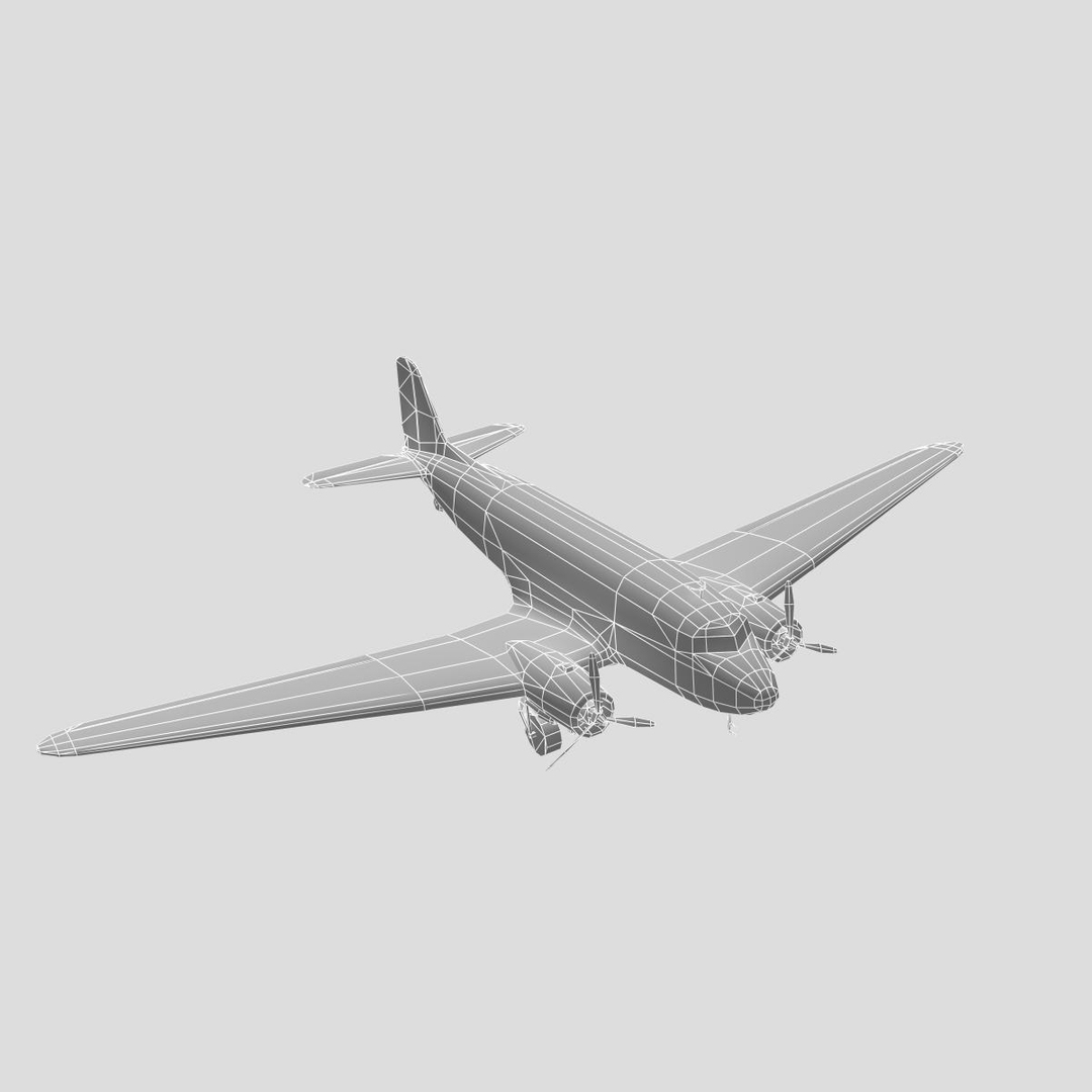 Douglas Dc-3 3 3d Model