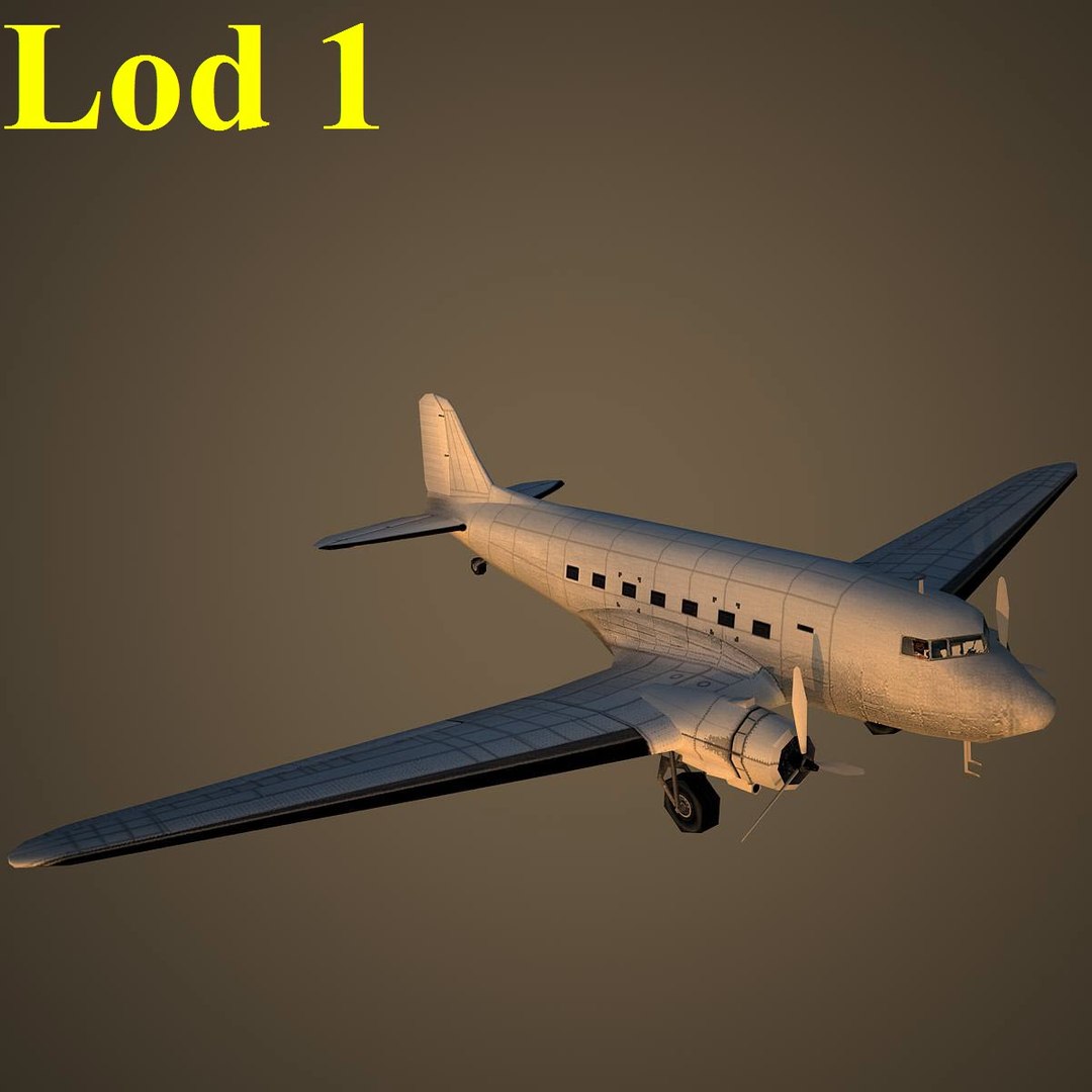 Douglas Dc-3 3 3d Model