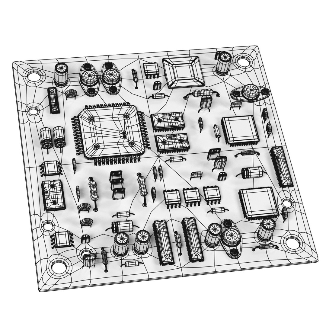 3d Computer Board Model