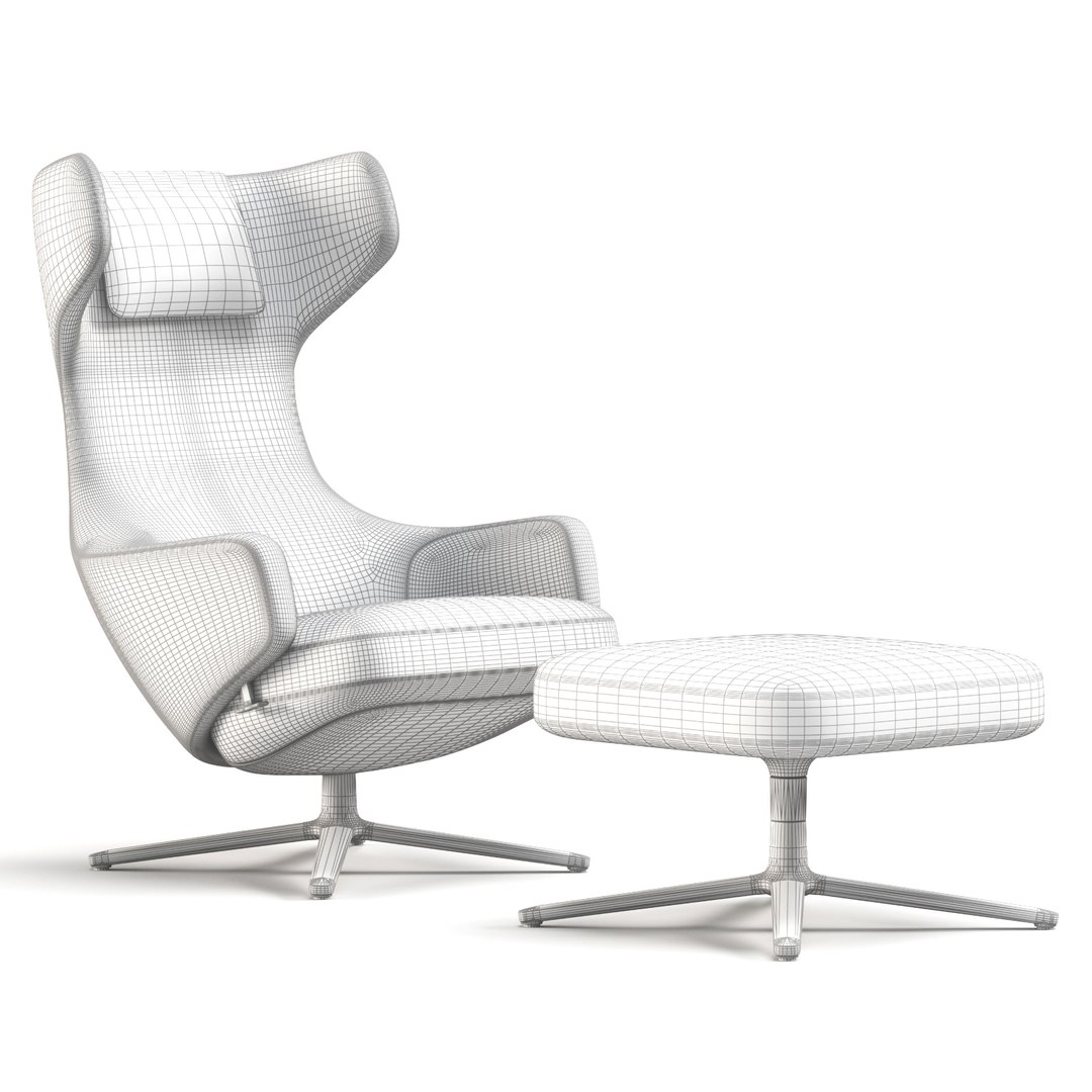 Vitra Grand Repos And Ottoman Lounge Chair 3D - TurboSquid 2395016