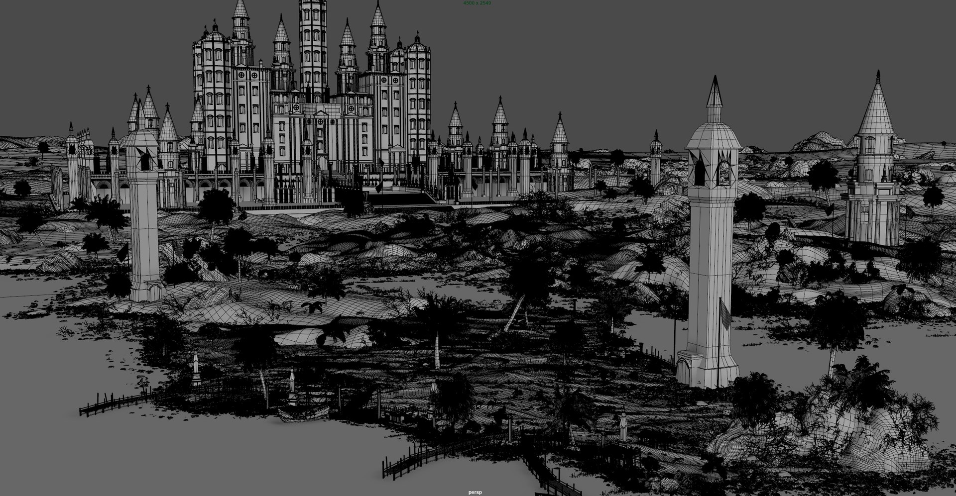 Fantasy Blue Castle Environment 3D Model - TurboSquid 2419243