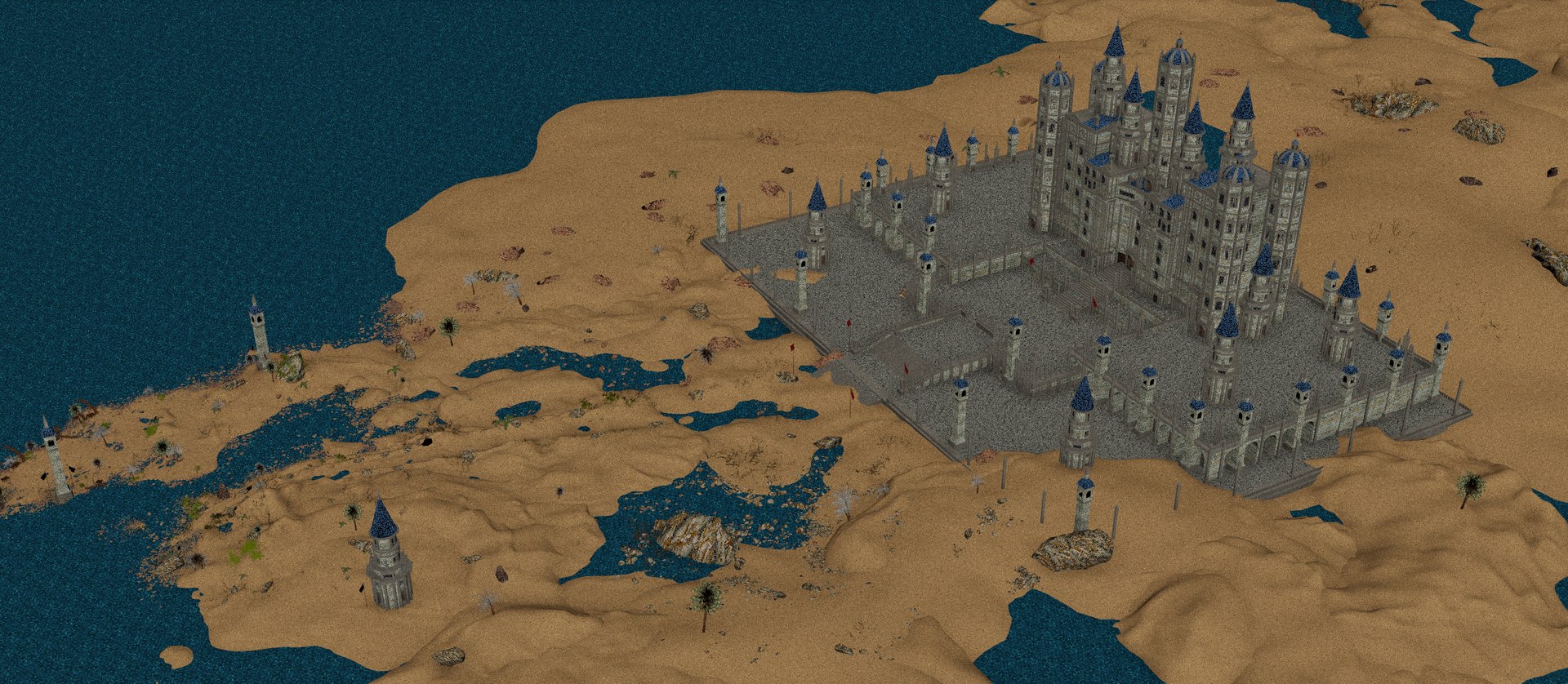 Fantasy Blue Castle Environment 3D Model - TurboSquid 2419243