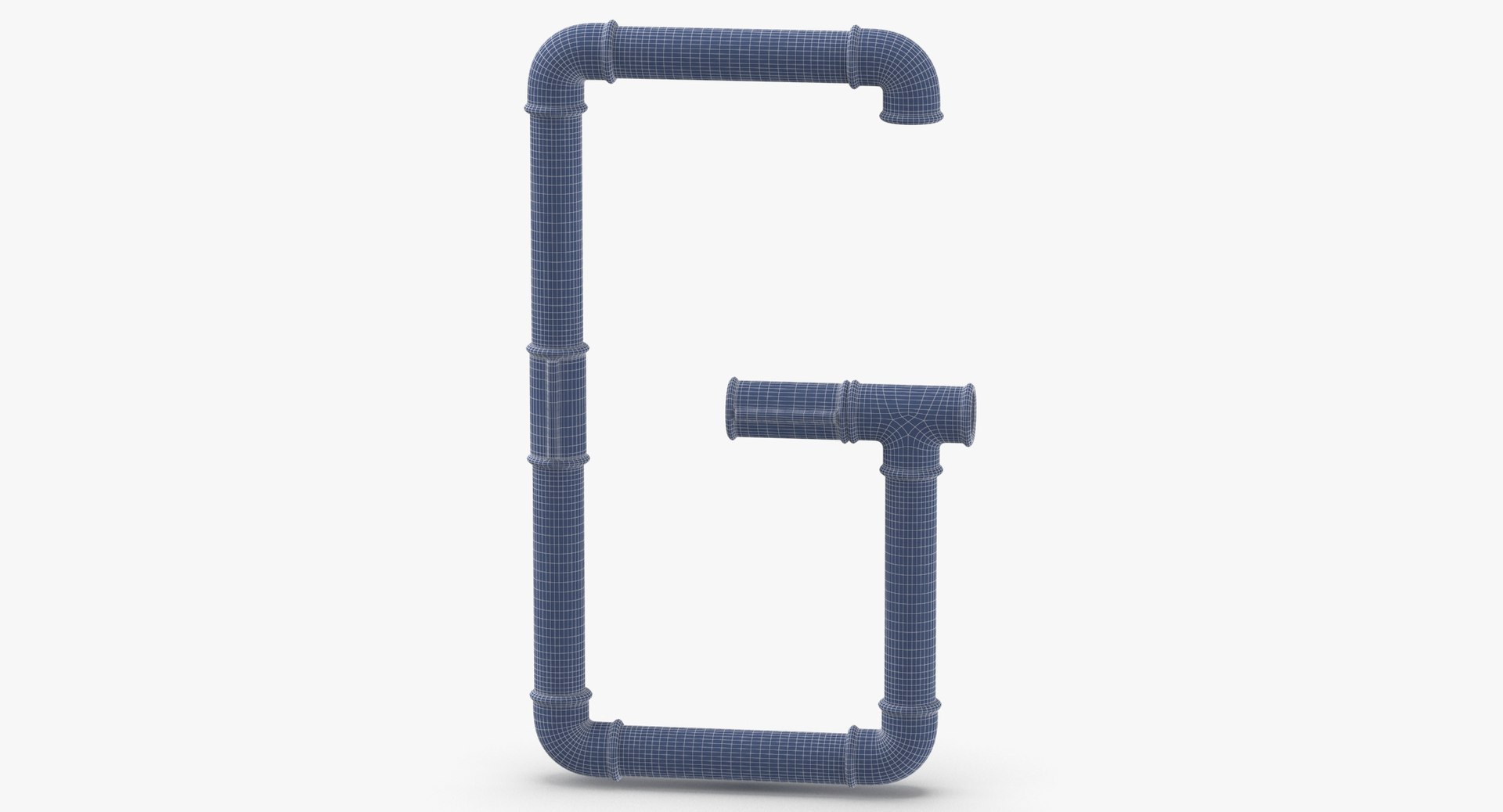 Galvanized Steel Pipe Letter 3D Model - TurboSquid 1436522