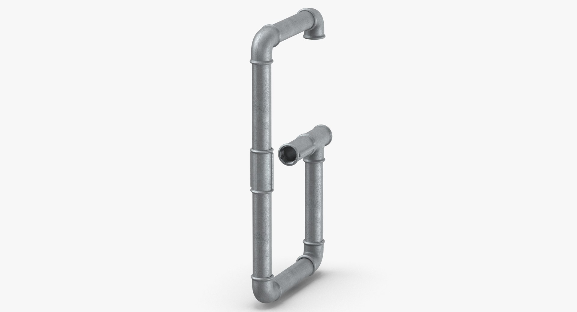 Galvanized Steel Pipe Letter 3D Model - TurboSquid 1436522