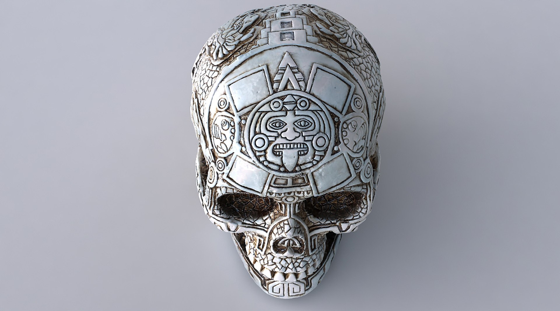 aztec skull 3d model