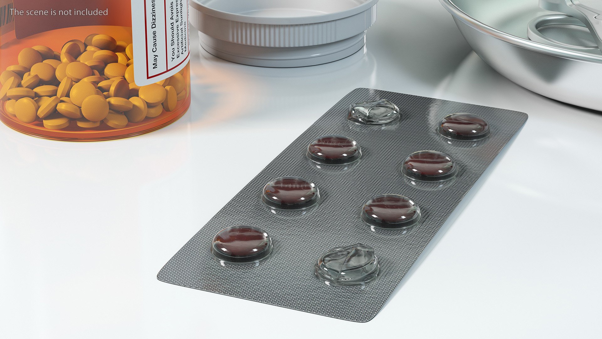 3D Round Tablets In A Silver Blister Pack - TurboSquid 2170494