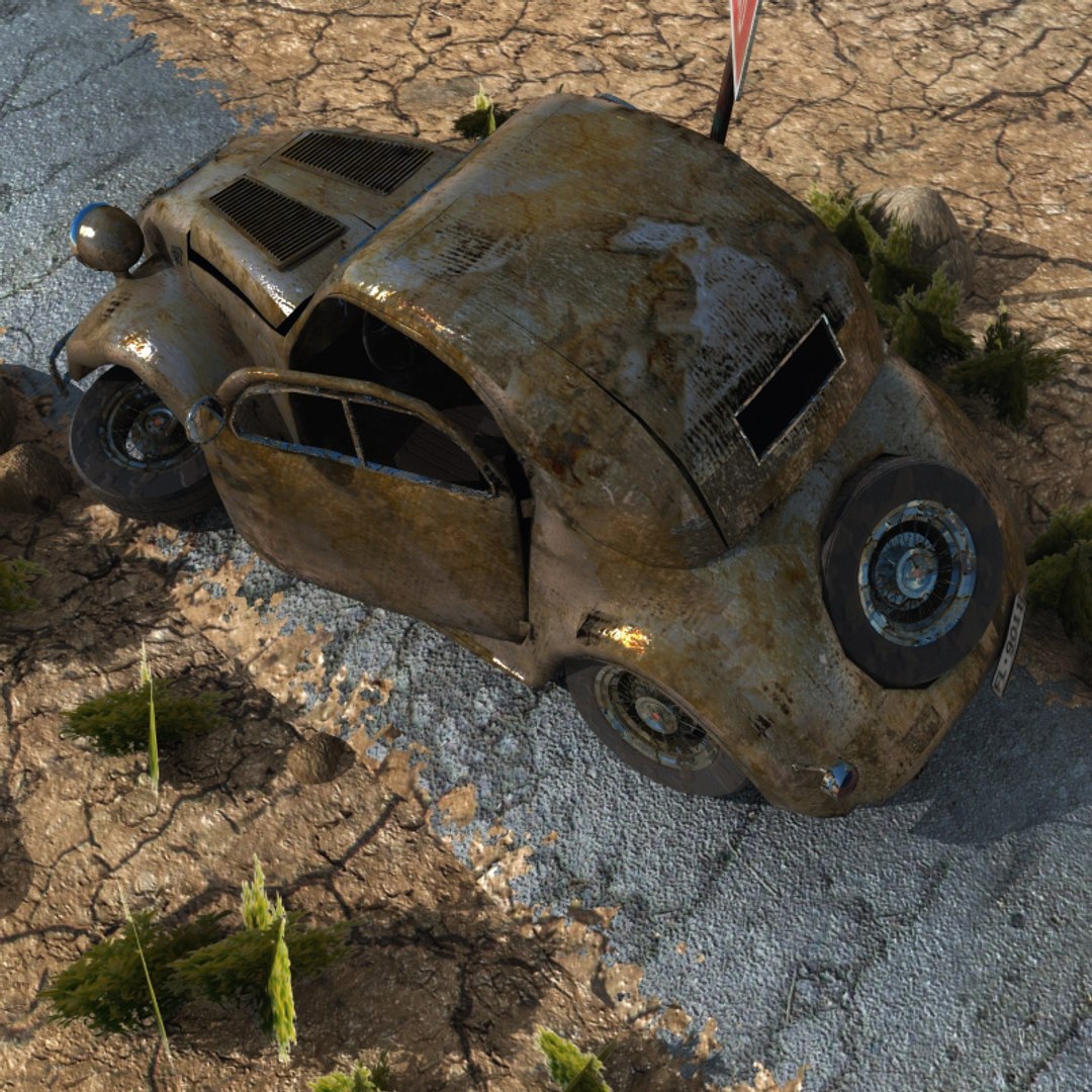 Fiat-500a 500 Destroyed 3d Model