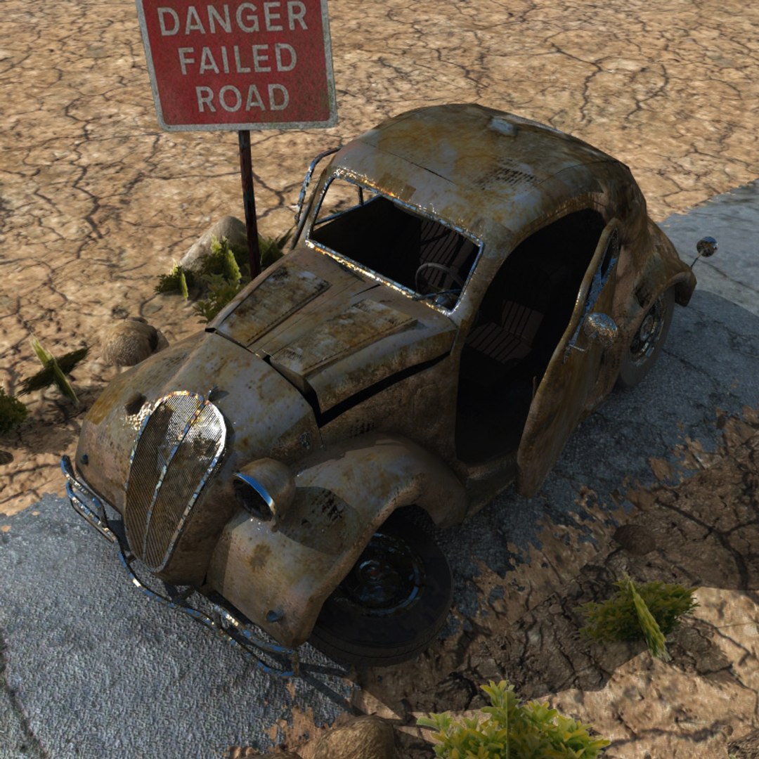 Fiat-500a 500 Destroyed 3d Model