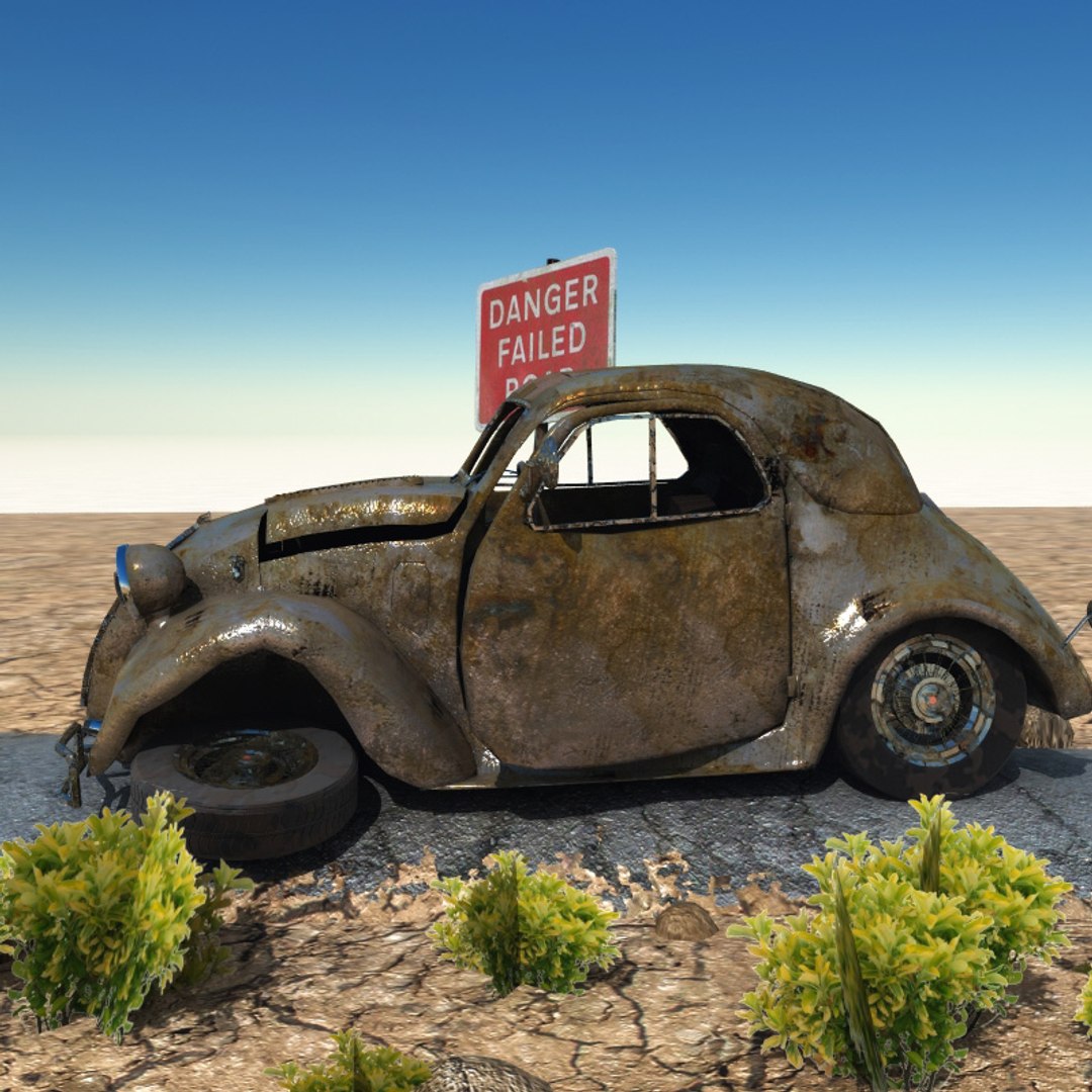 Fiat-500a 500 Destroyed 3d Model