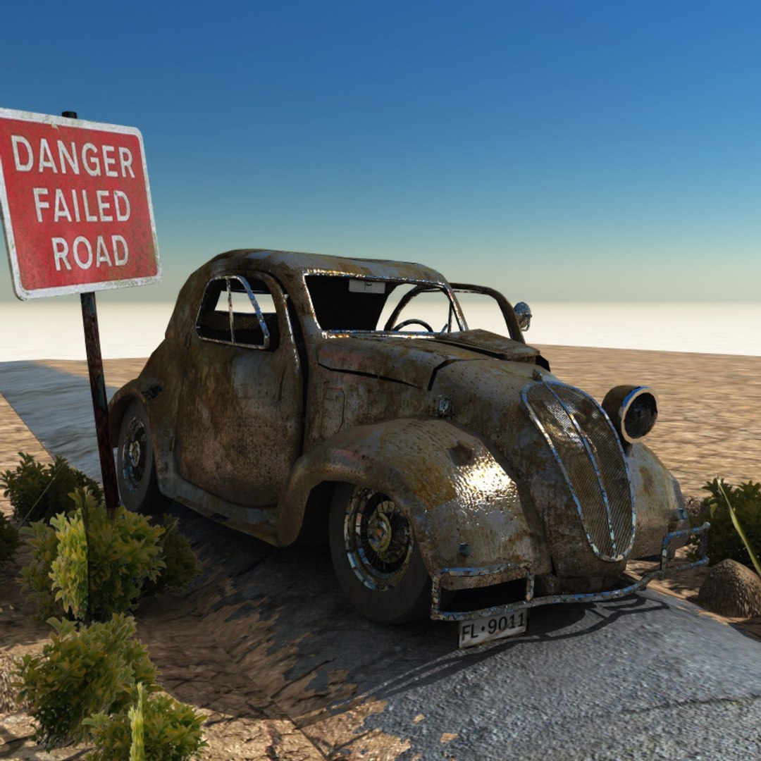 Fiat-500a 500 Destroyed 3d Model